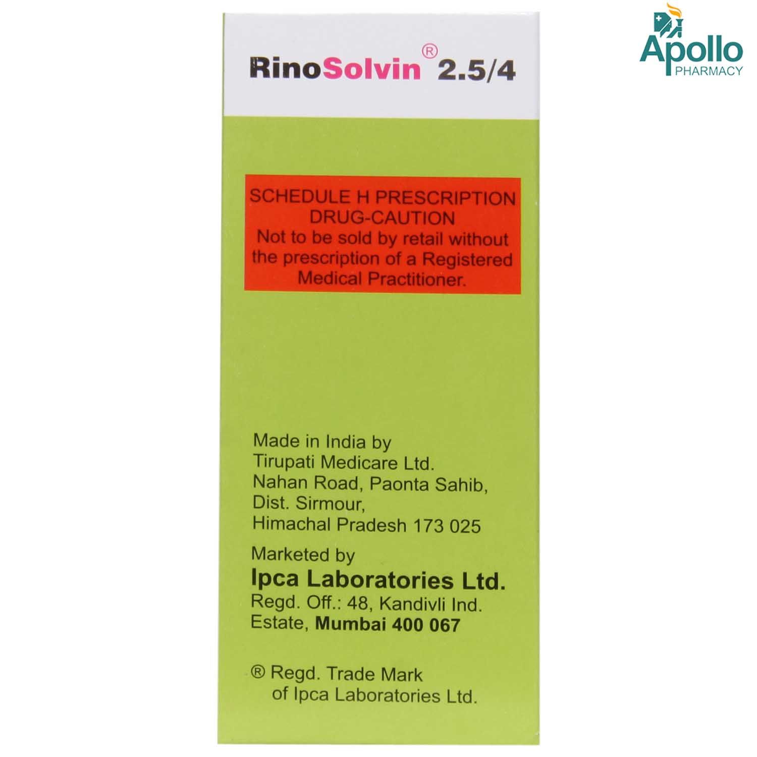 Rinosolvin Syrup 60 ml Price, Uses, Side Effects, Composition - Apollo ...
