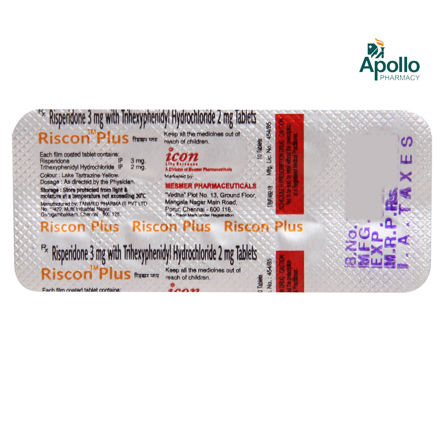 Riscon Plus Tablet | Uses, Side Effects, Price | Apollo Pharmacy