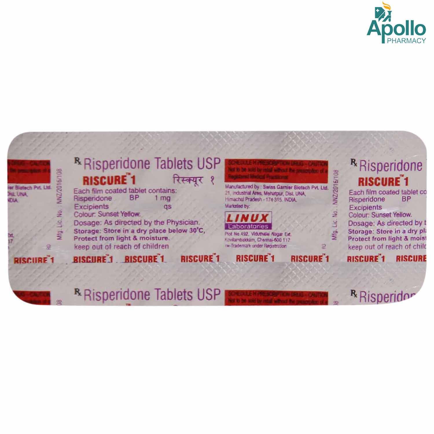 RISCURE TABLET 10'S Price, Uses, Side Effects, Composition - Apollo Pharmacy