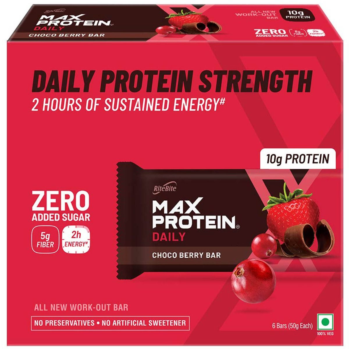 Ritebite Max Protein Daily Choco Berry Bar, 50 gm Price, Uses, Side ...