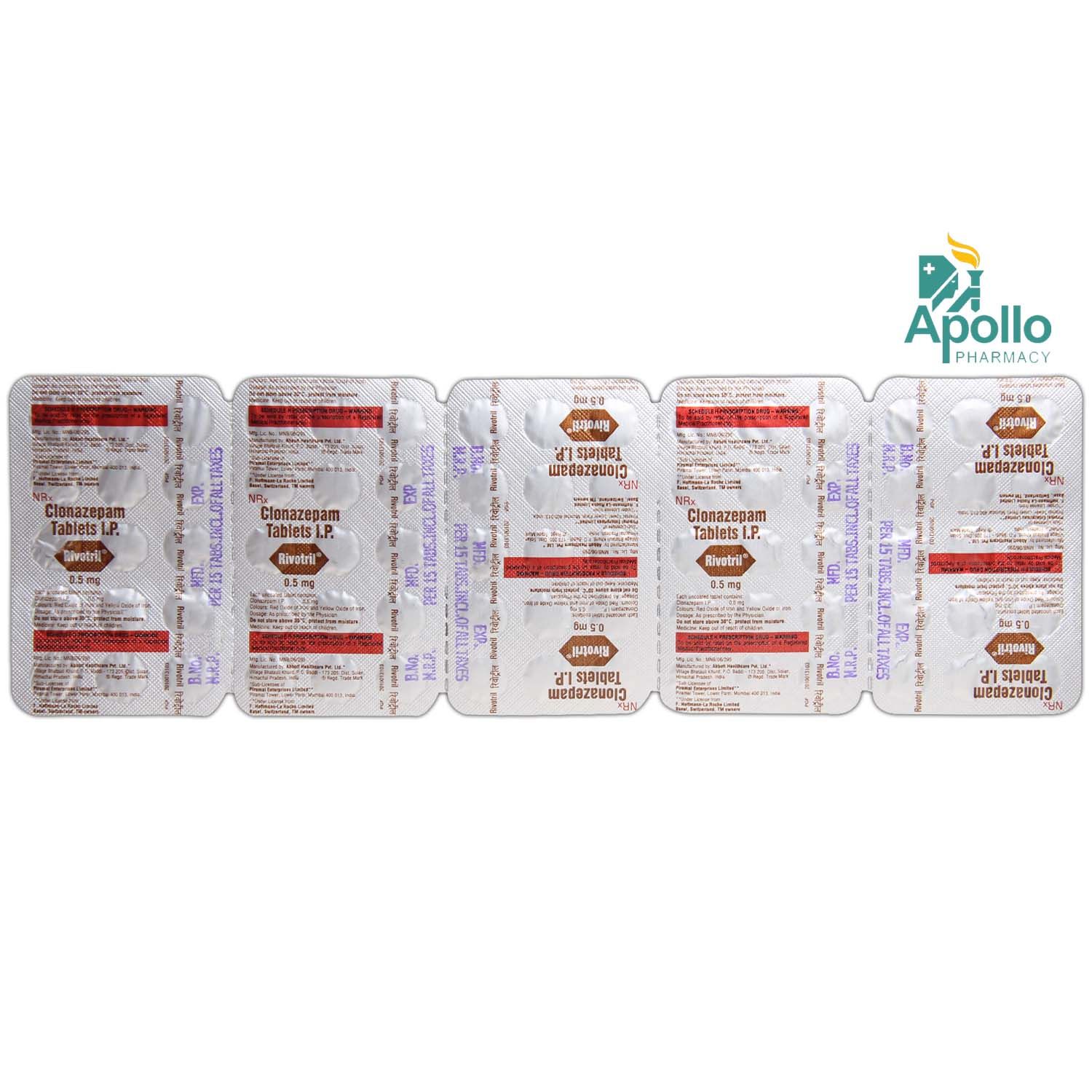 Rivotril 0.5 mg Tablet | Uses, Side Effects, Price | Apollo Pharmacy