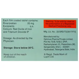 Rivaban 20 Tablet | Uses, Side Effects, Price | Apollo Pharmacy