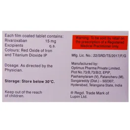 Rivaban 15 Tablet | Uses, Side Effects, Price | Apollo Pharmacy