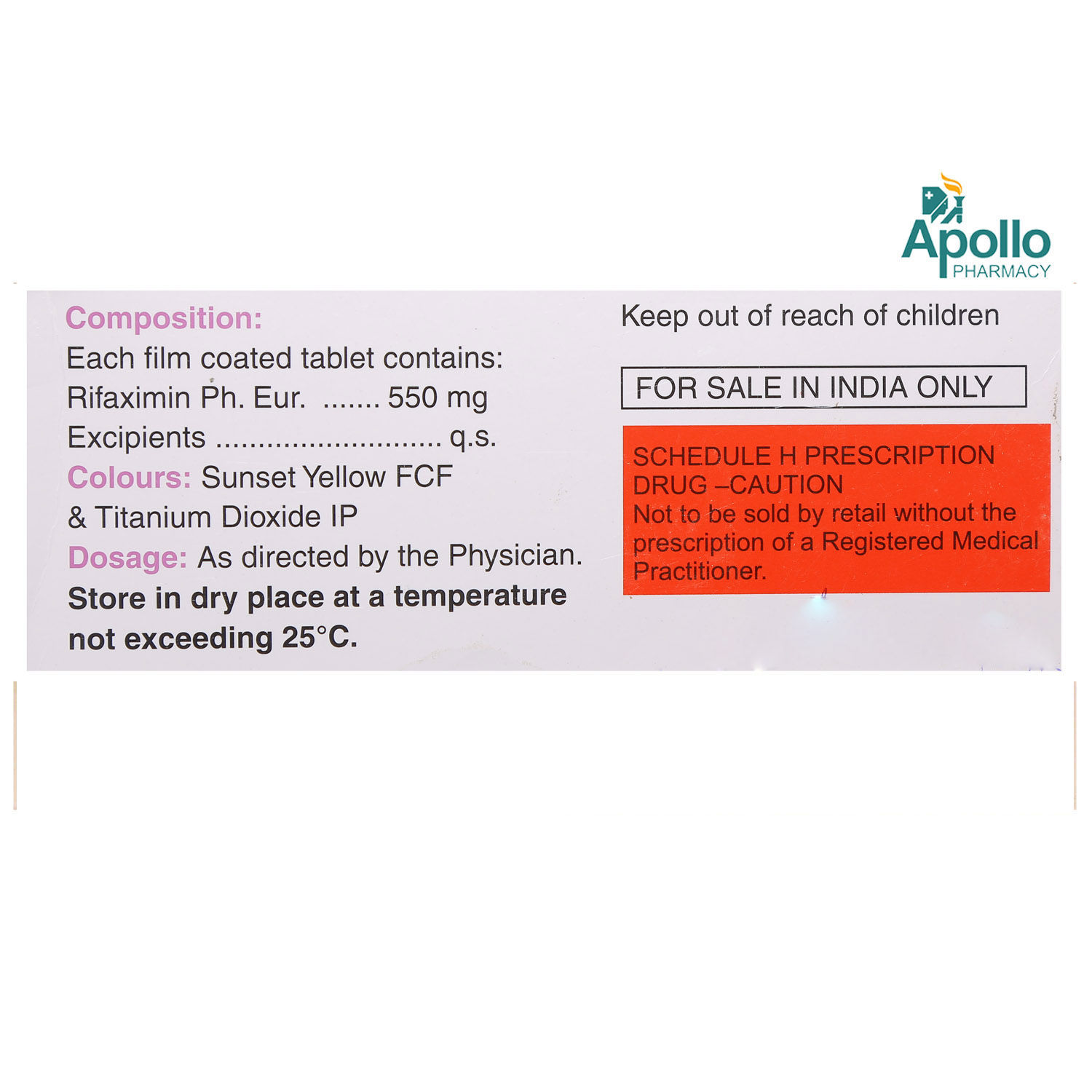 Rixmin-550 Tablet 10's Price, Uses, Side Effects, Composition - Apollo ...