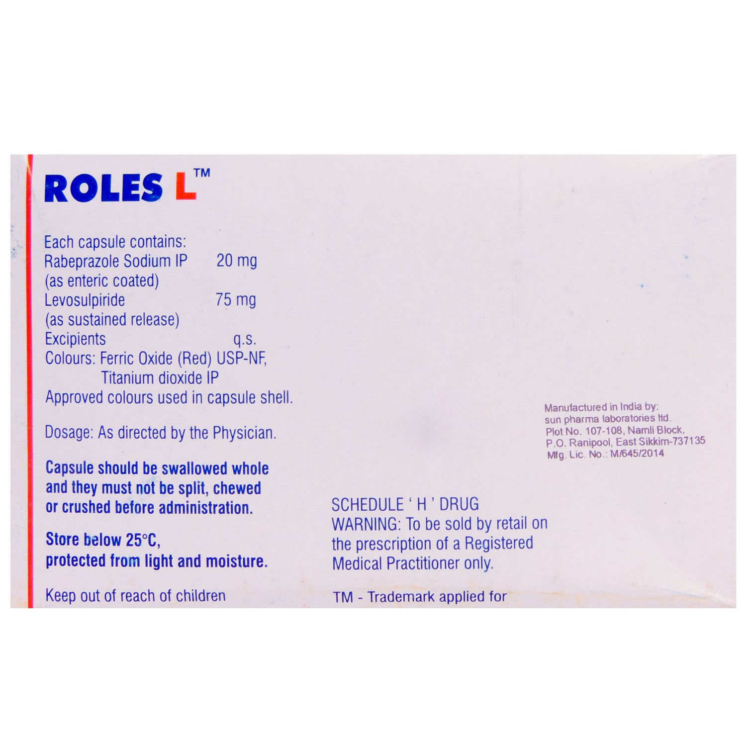 ROLES L TABLET Price, Uses, Side Effects, Composition - Apollo Pharmacy