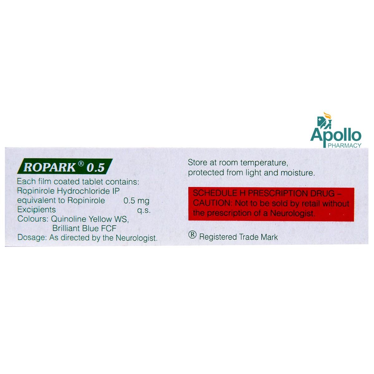 Ropark 0.5 Tablet 10's Price, Uses, Side Effects, Composition - Apollo ...