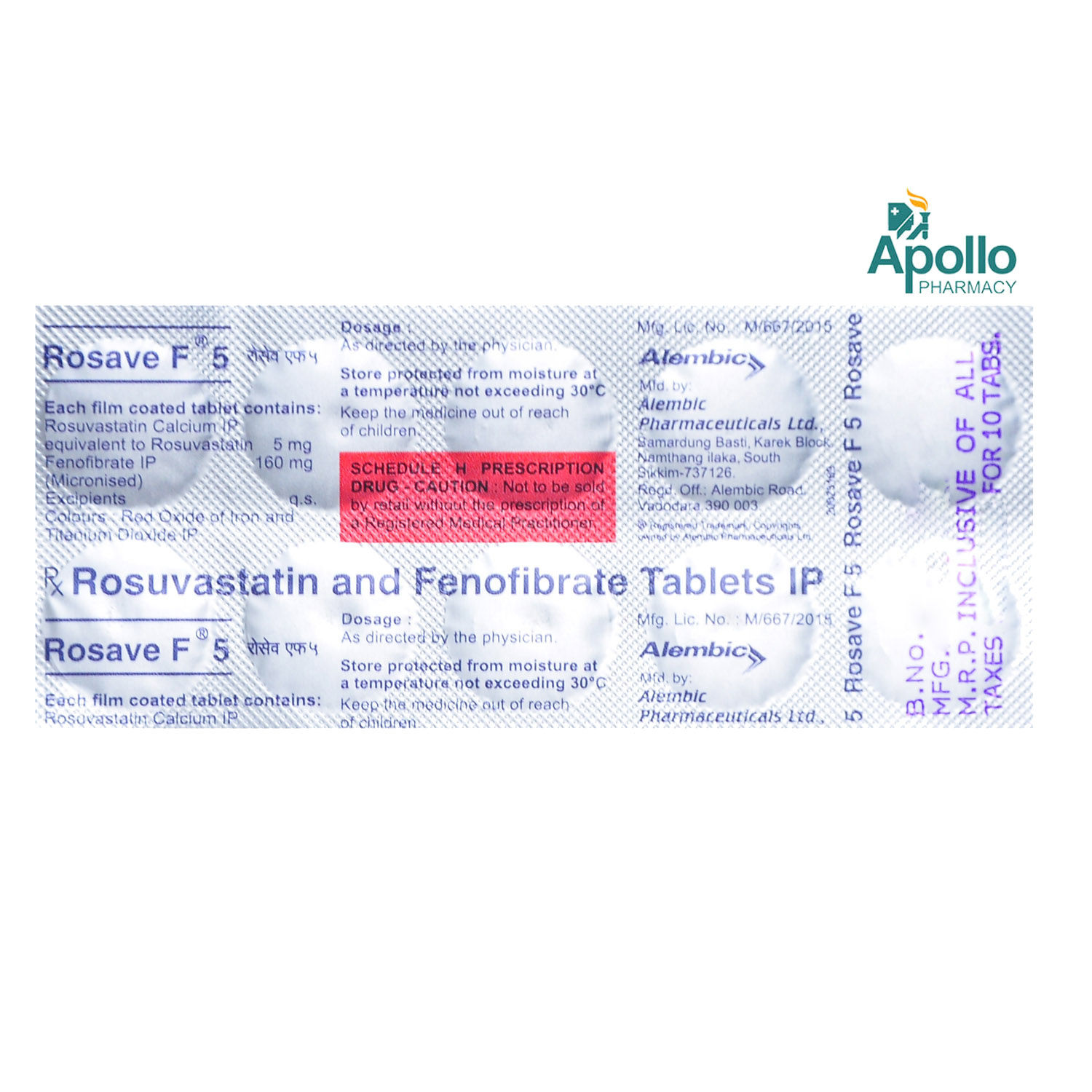 Rosave F 5 Tablet 10's Price, Uses, Side Effects, Composition - Apollo ...