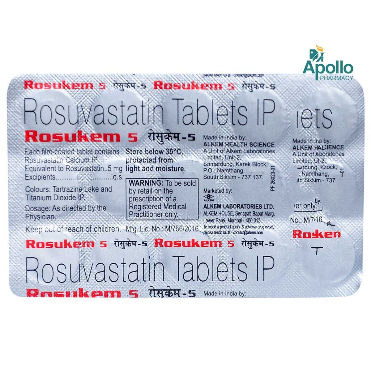 Rosukem 5 Tablet 15's Price, Uses, Side Effects, Composition - Apollo ...