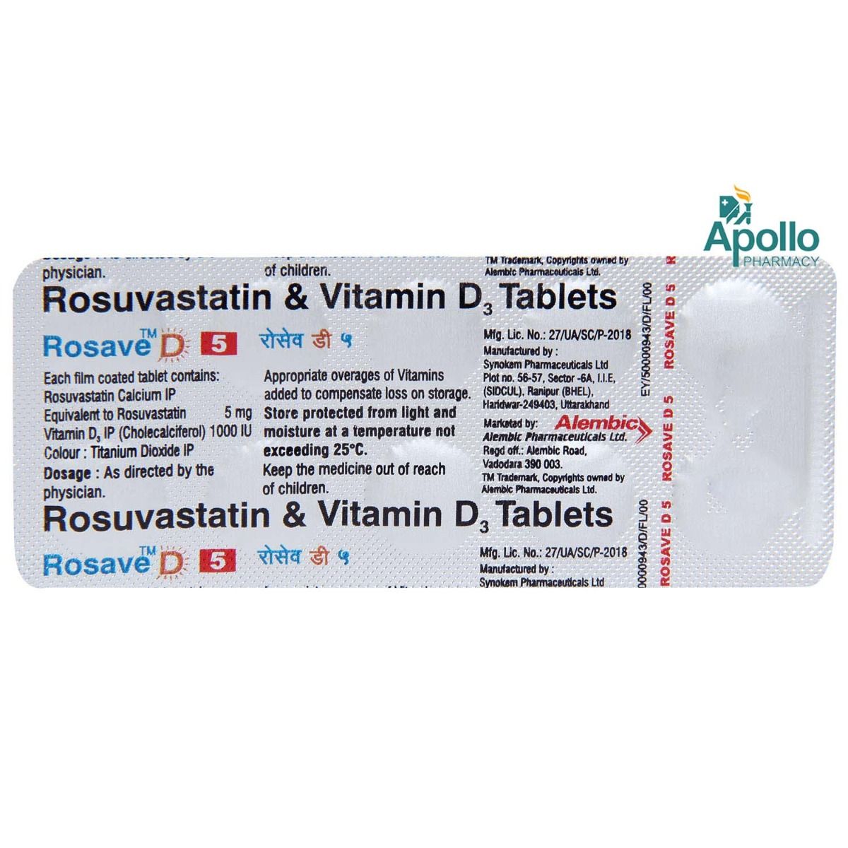 ROSAVE D 5MG TABLET Price, Uses, Side Effects, Composition - Apollo ...