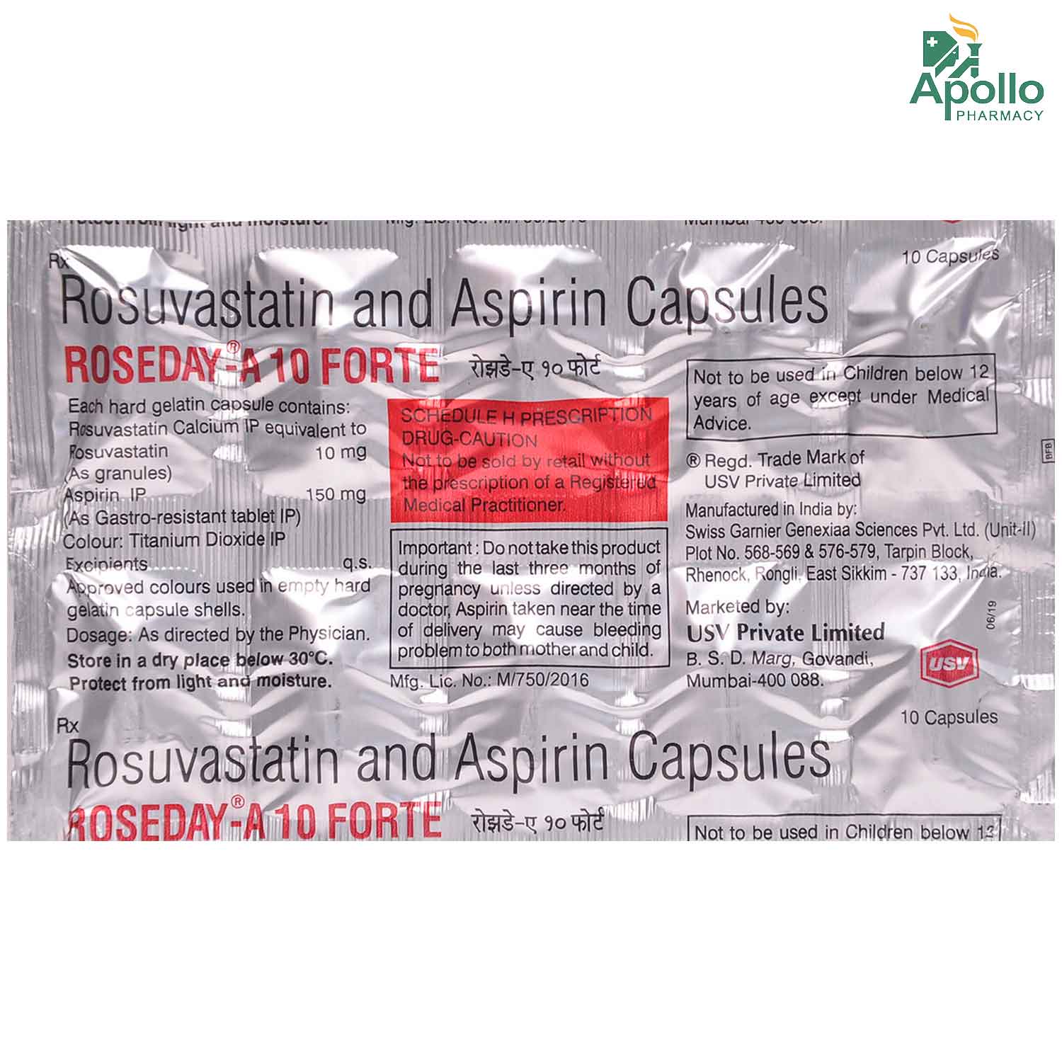 Roseday-A 10 Forte Tablet | Uses, Side Effects, Price | Apollo Pharmacy