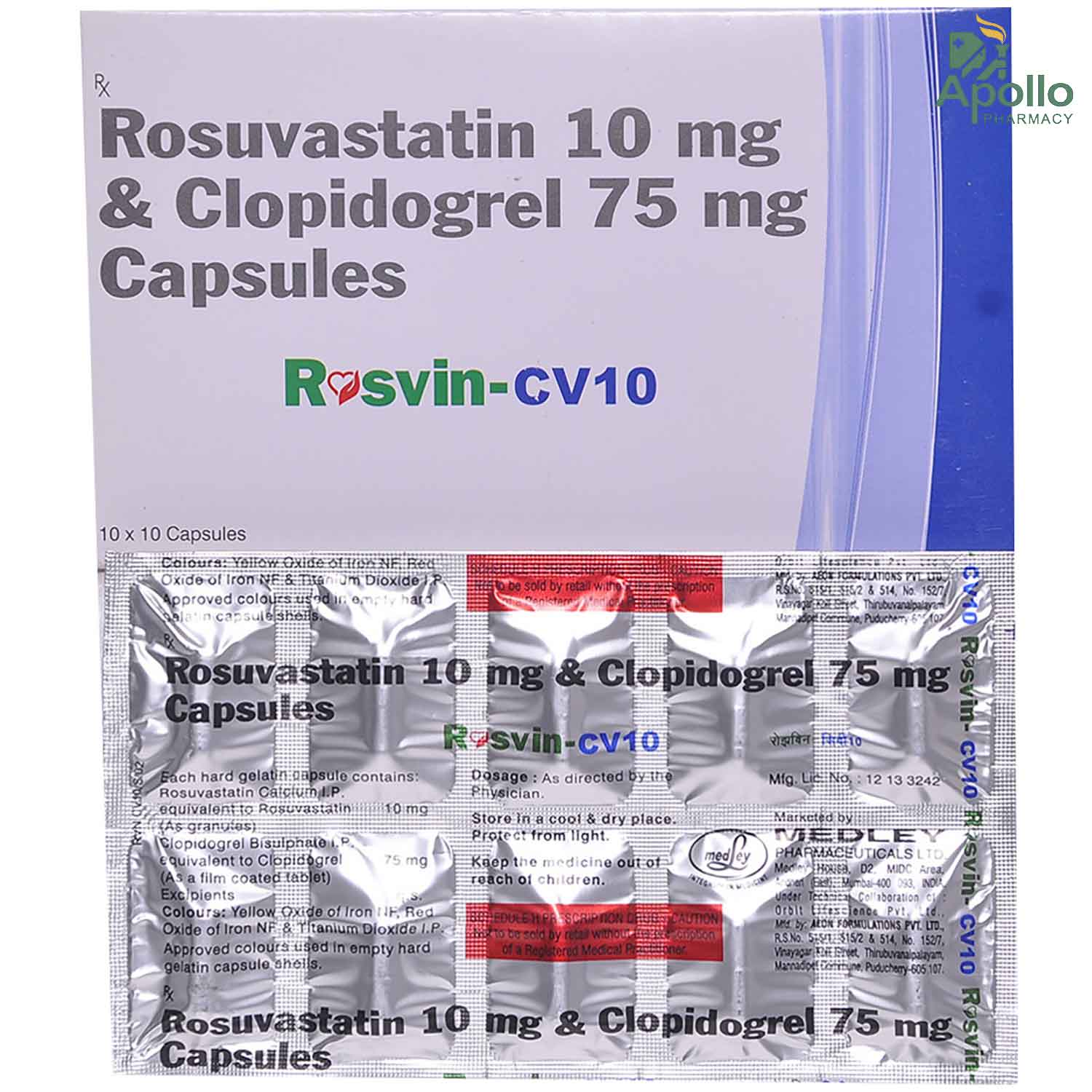 Rosvin-CV 10 Capsule | Uses, Side Effects, Price | Apollo Pharmacy