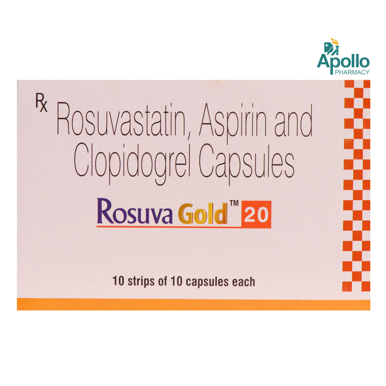Rosuva Gold 20 Capsule 10's Price, Uses, Side Effects, Composition ...