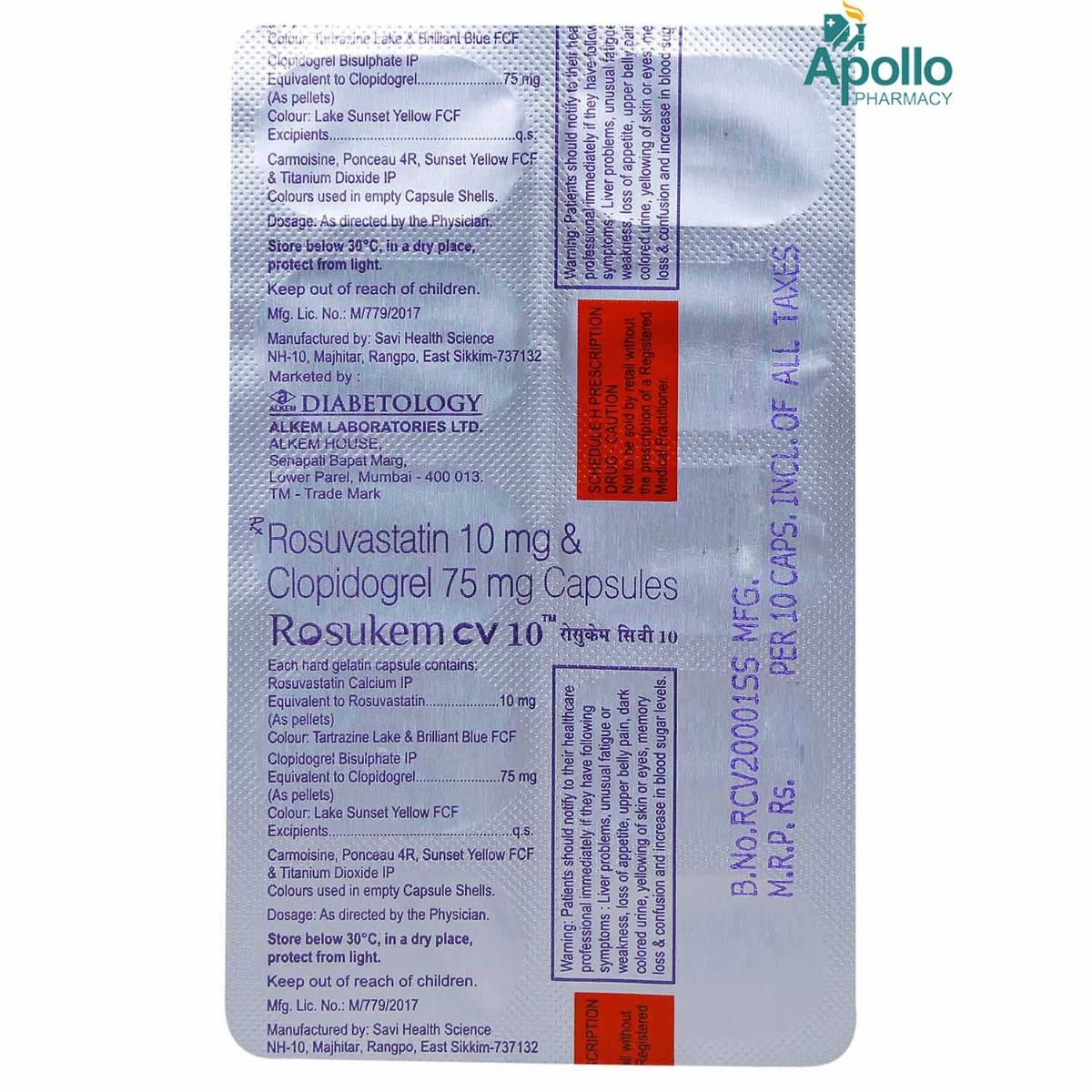 Rosukem CV 10 Capsule 10's Price, Uses, Side Effects, Composition ...