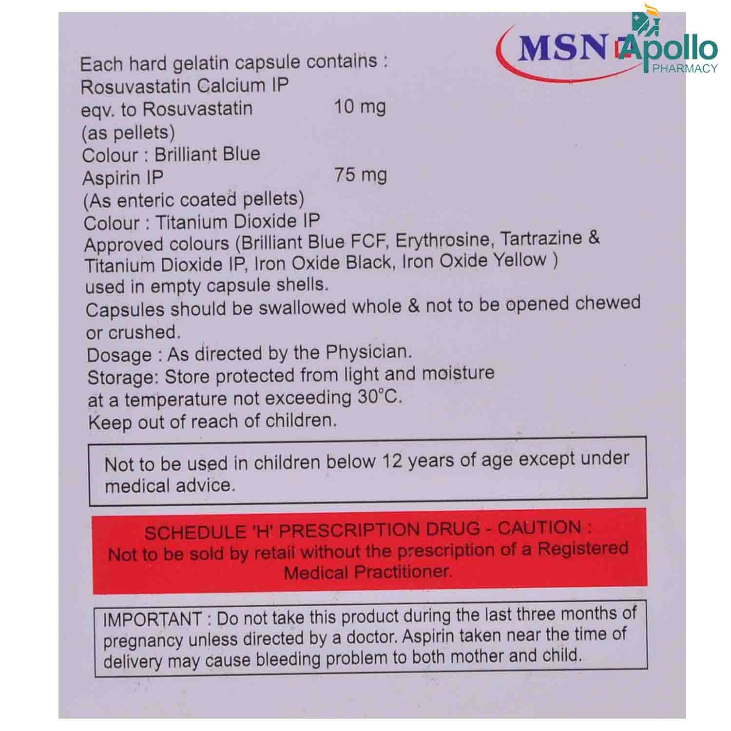 ROSUR ASP CAPSULE 10'S Price, Uses, Side Effects, Composition - Apollo ...