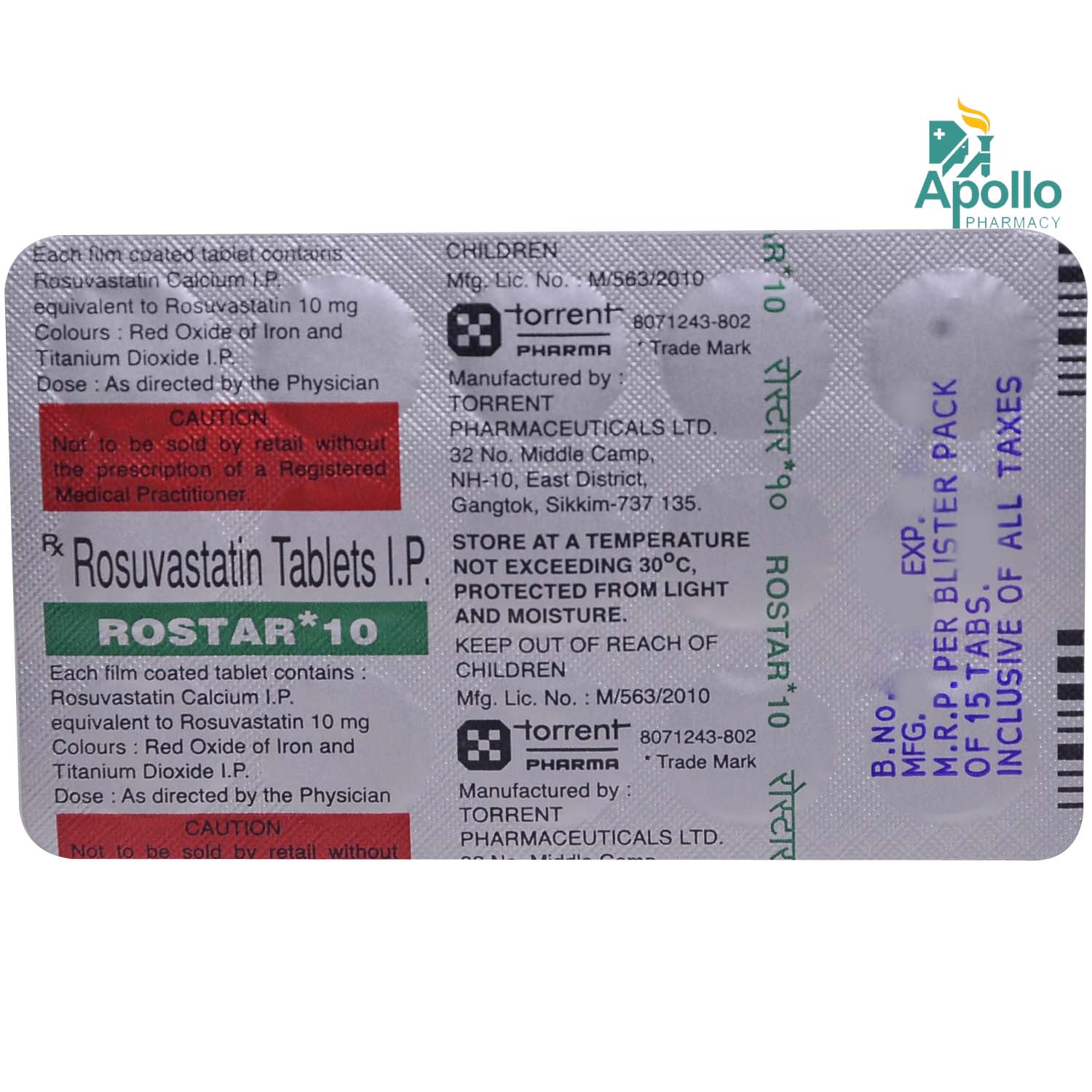 Rostar 10 Tablet 15's Price, Uses, Side Effects, Composition - Apollo ...