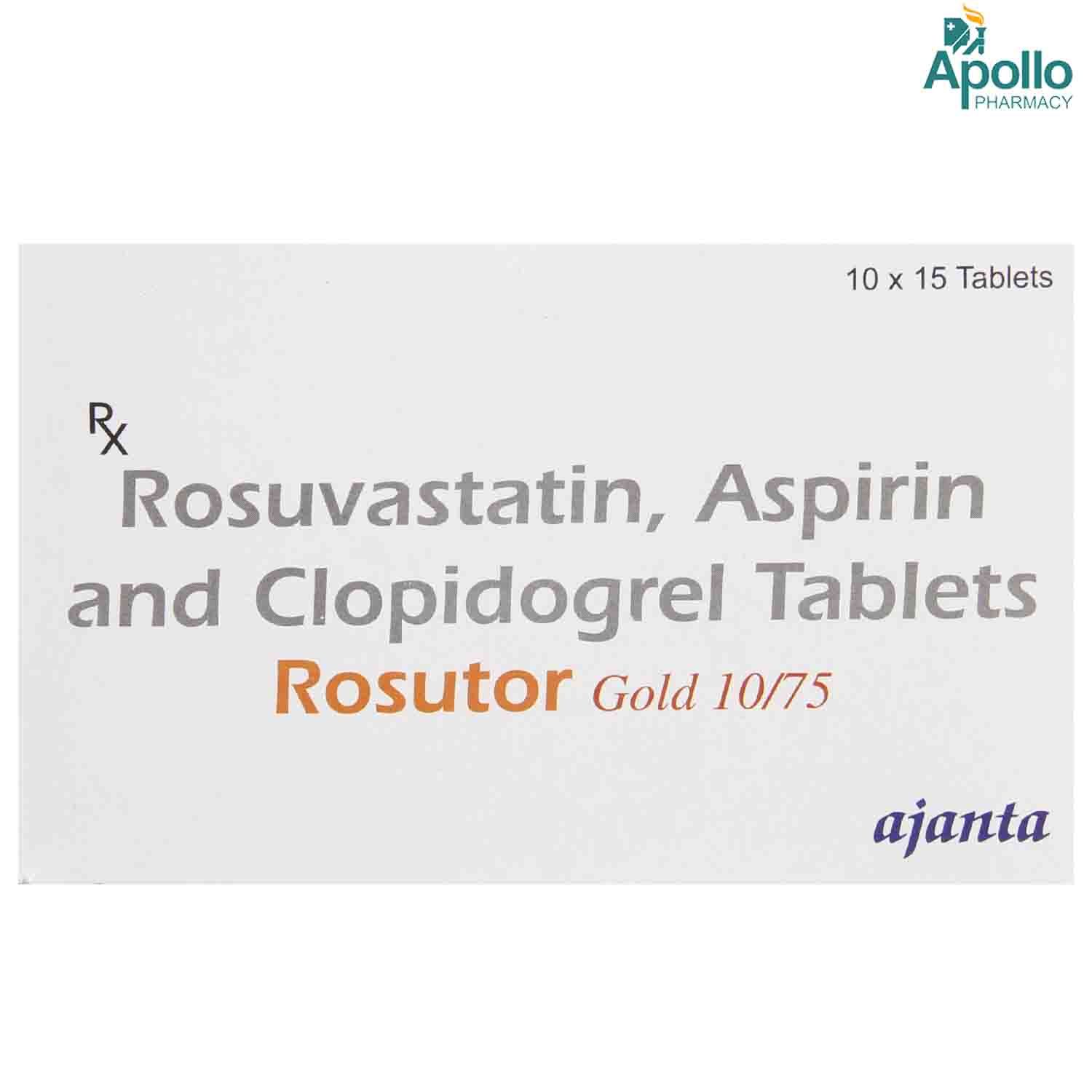 Rosutor Gold 10/75 Tablet 15's Price, Uses, Side Effects, Composition ...