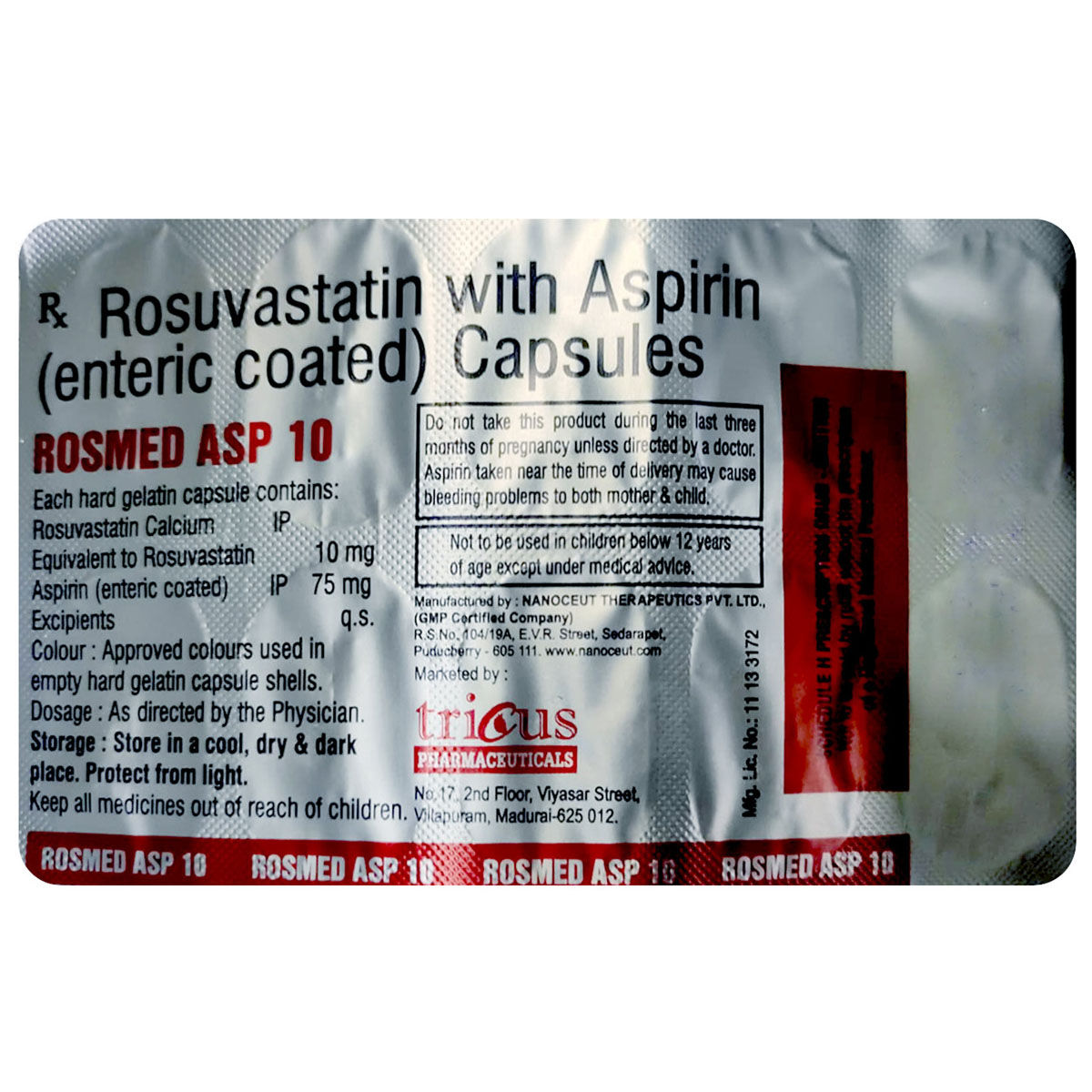 Rosmed ASP 10 Capsule 10's | Uses, Side Effects, Price | Apollo Pharmacy