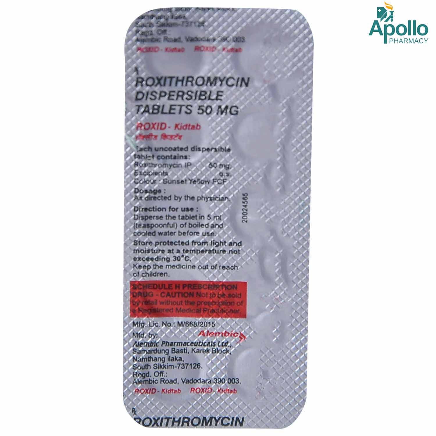 ROXID KID TABLET Price, Uses, Side Effects, Composition - Apollo Pharmacy