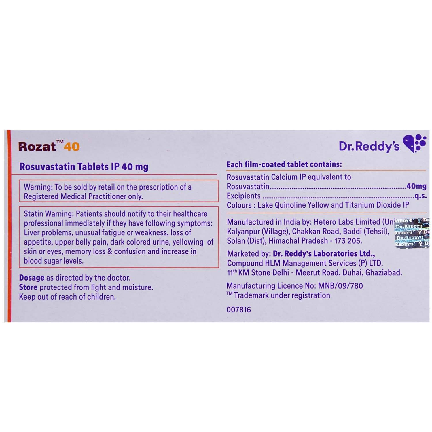 Rozat 40 Tablet 14's Price, Uses, Side Effects, Composition - Apollo ...