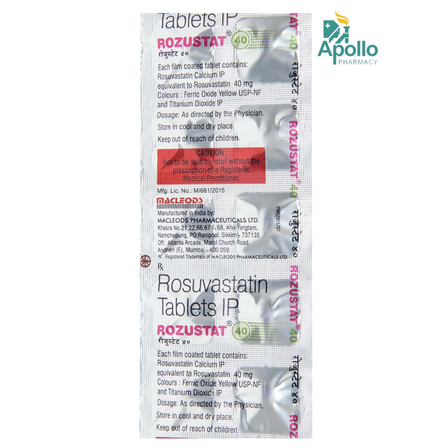 ROZUSTAT 40MG TABLET Price, Uses, Side Effects, Composition - Apollo ...