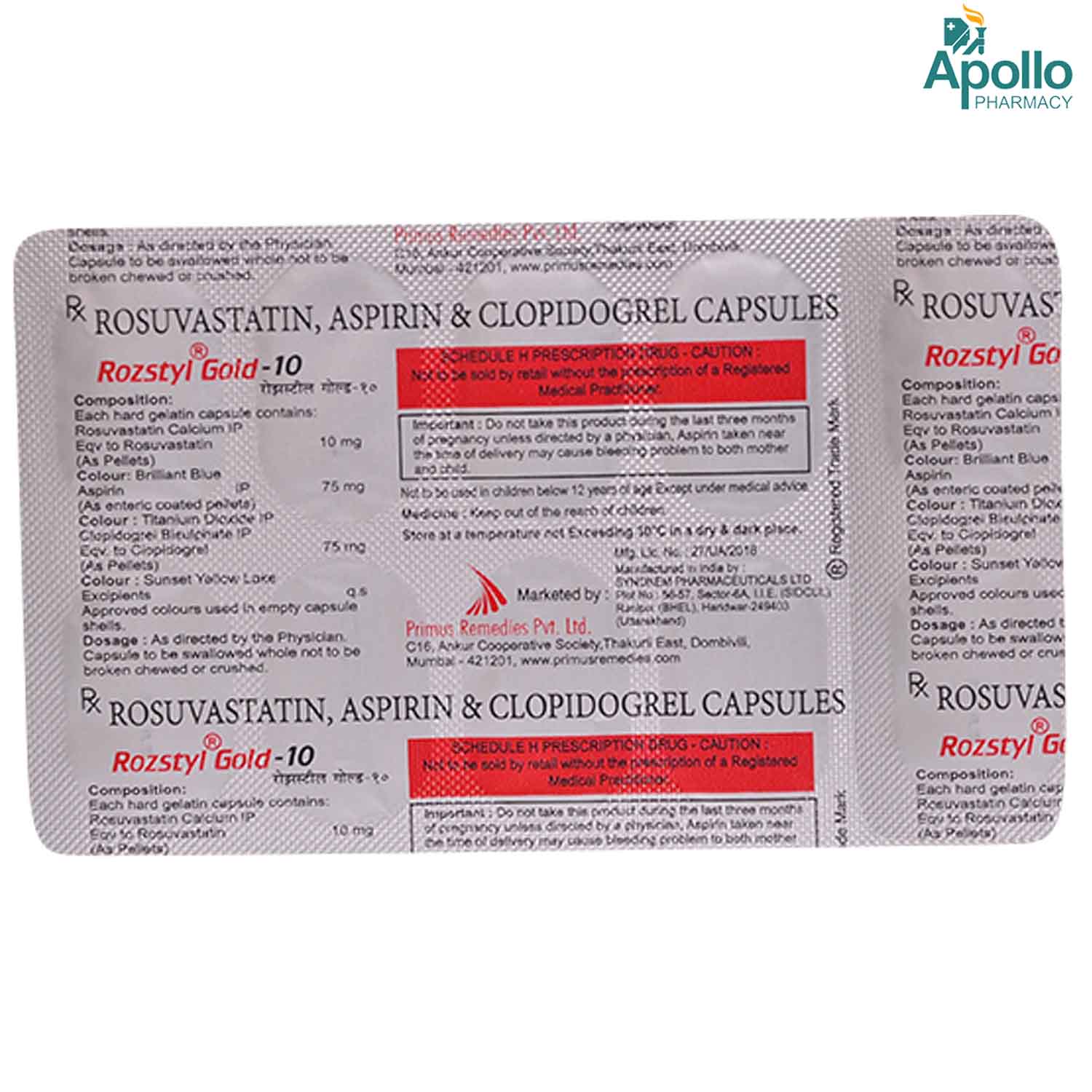 Rozstyl Gold-10 Capsule 10's Price, Uses, Side Effects, Composition ...