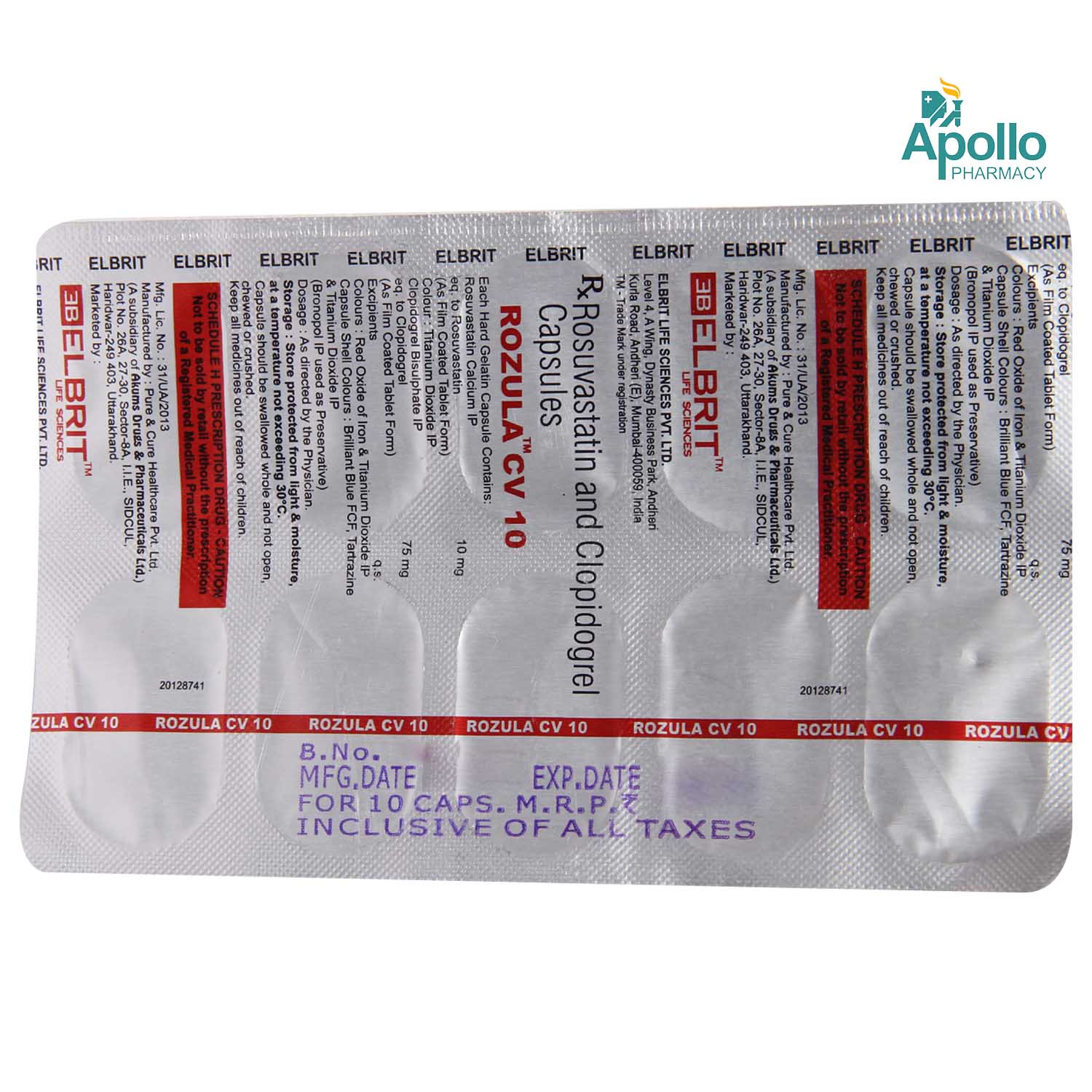 Rozula CV 10 Capsule 10's Price, Uses, Side Effects, Composition ...