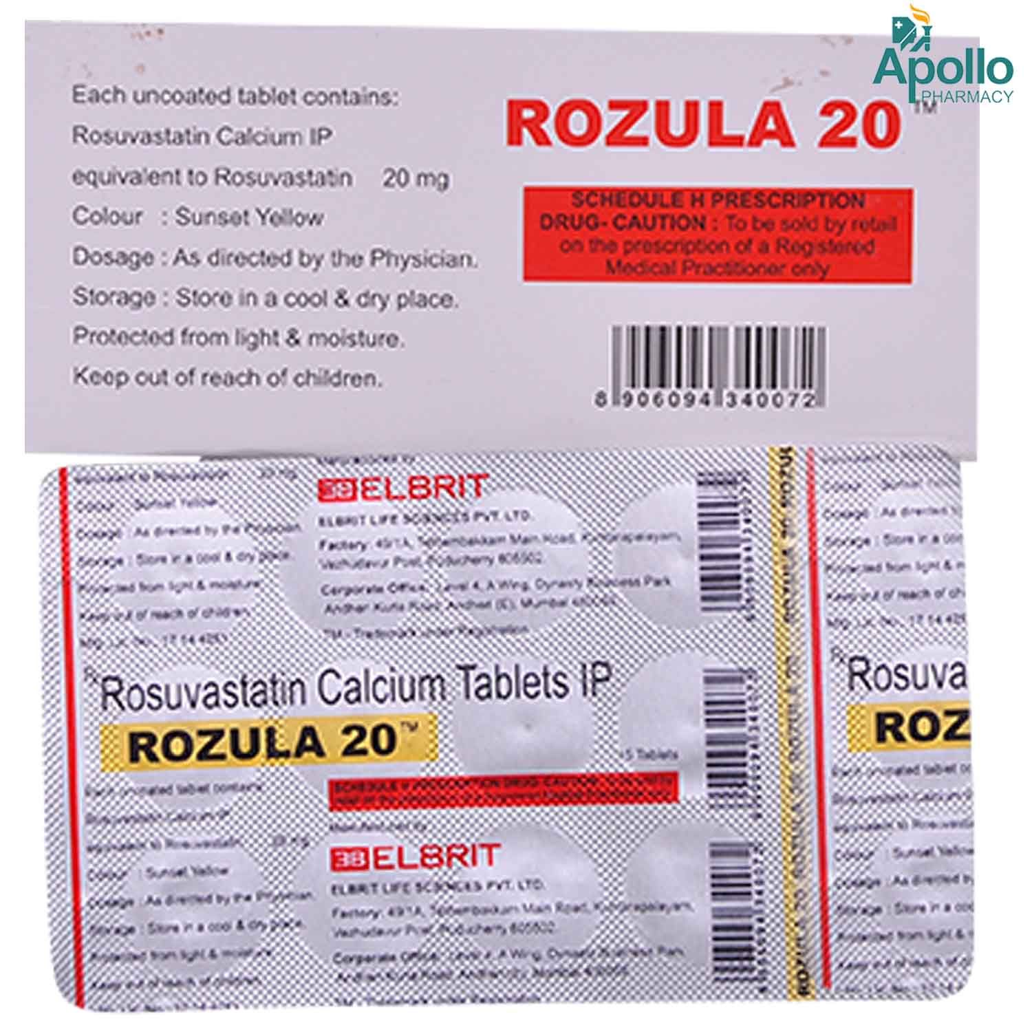 Rozula 20 mg Tablet 15's Price, Uses, Side Effects, Composition ...