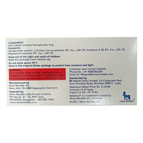 Rybelsus 3 mg Tablet | Uses, Side Effects, Price | Apollo Pharmacy