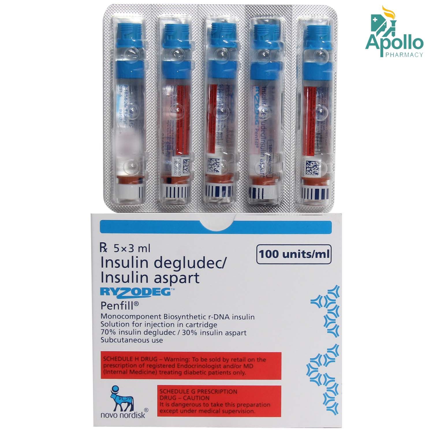 Ryzodeg 100IU/ml Penfill 3 ml Price, Uses, Side Effects, Composition ...