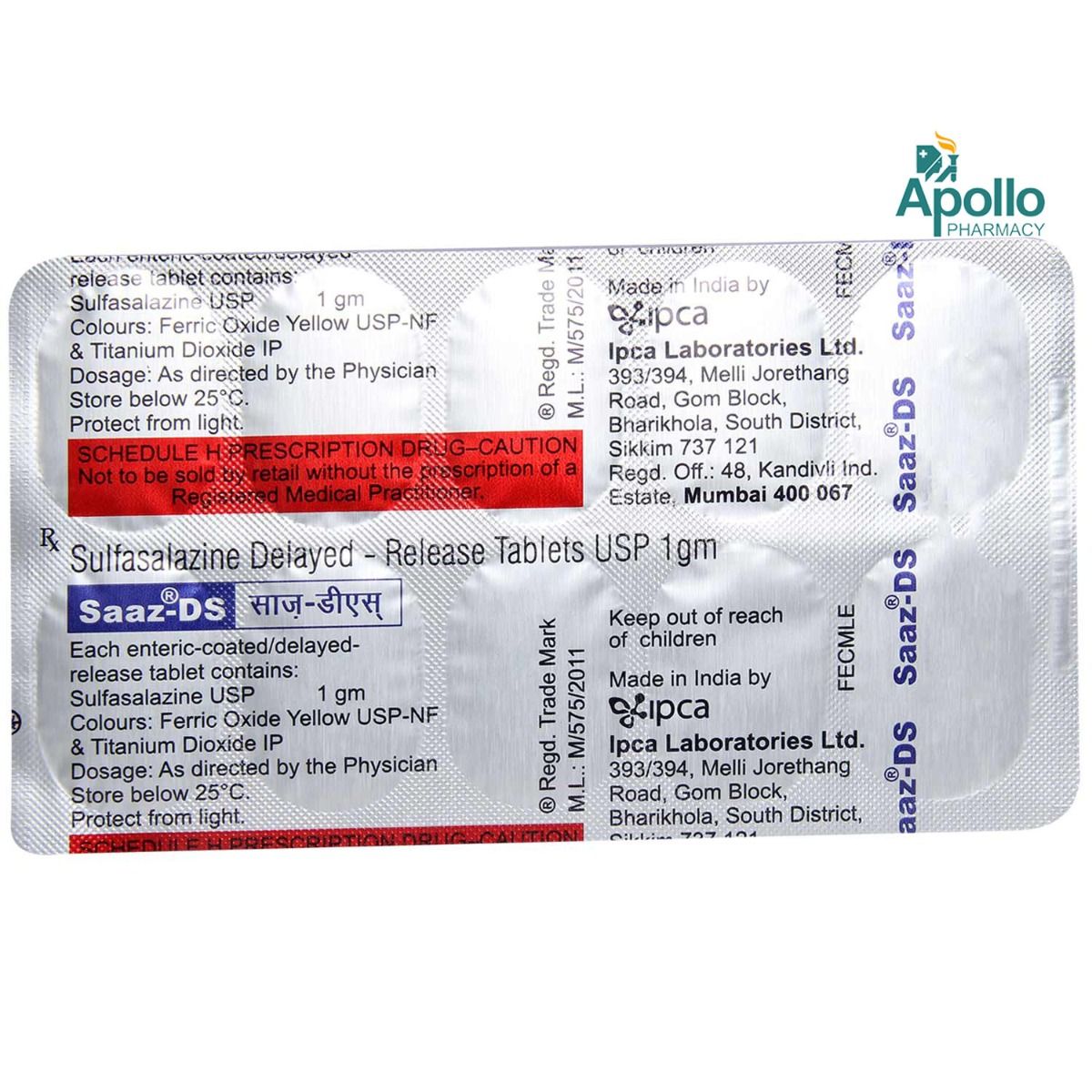 Saaz-DS Tablet 10's Price, Uses, Side Effects, Composition - Apollo ...