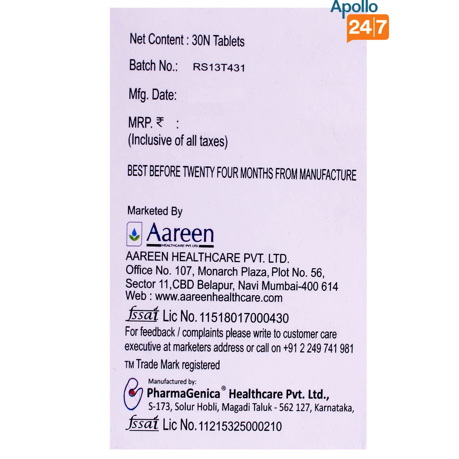 Safefrac Tablet 30's Price, Uses, Side Effects, Composition - Apollo ...