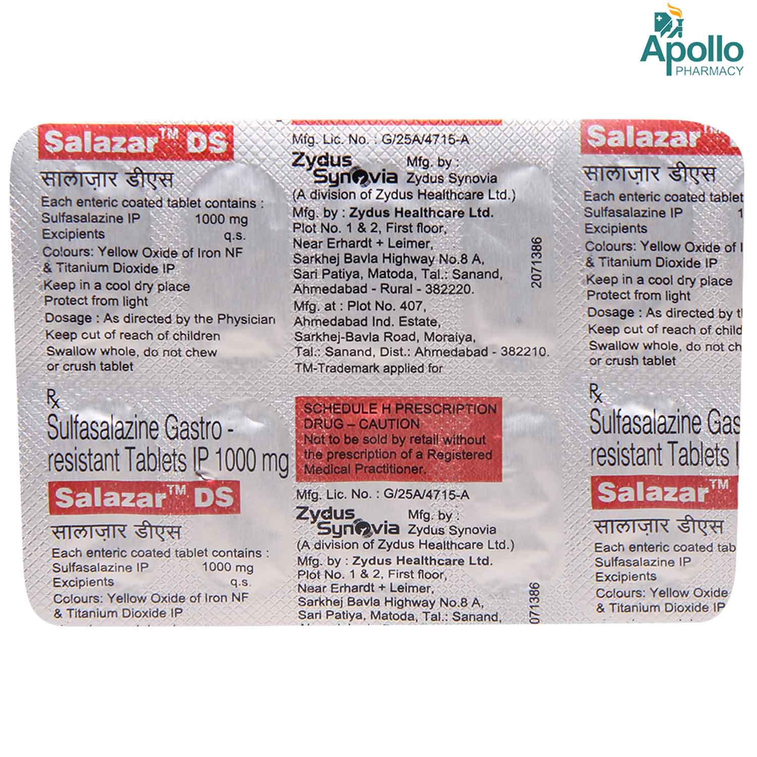Salazar DS Tablet 10's Price, Uses, Side Effects, Composition - Apollo ...