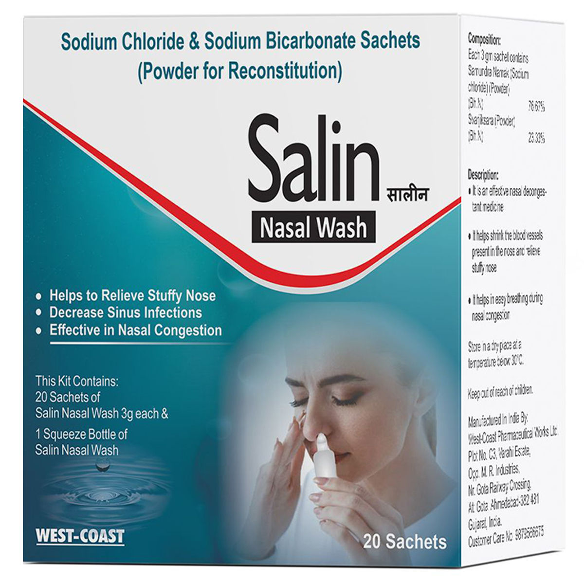 Buy West-Coast Salin Nasal Wash for Stuffy Nose, Sinus Infections and ...