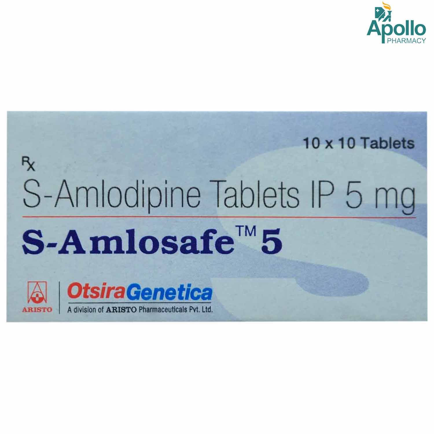 S Amlosafe 5mg Tablet | Uses, Side Effects, Price | Apollo Pharmacy