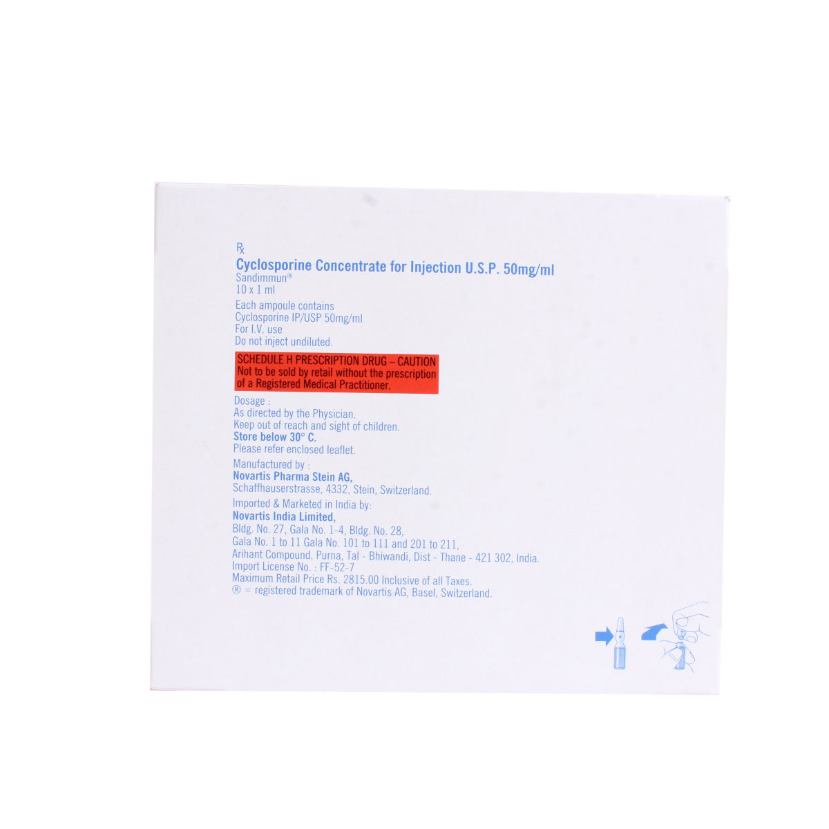 SANDIMMUN 50MG INJECTION 1ML Price, Uses, Side Effects, Composition ...