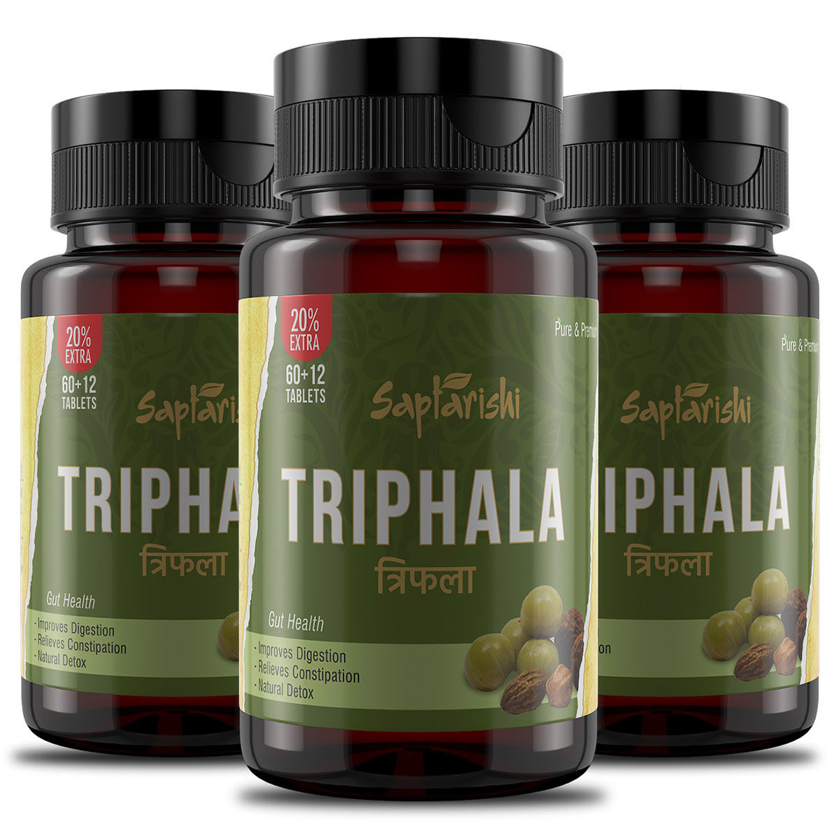 Buy Saptarishi Triphala, 216 Tablets (3x72 Tablets) | 19 Minutes ...