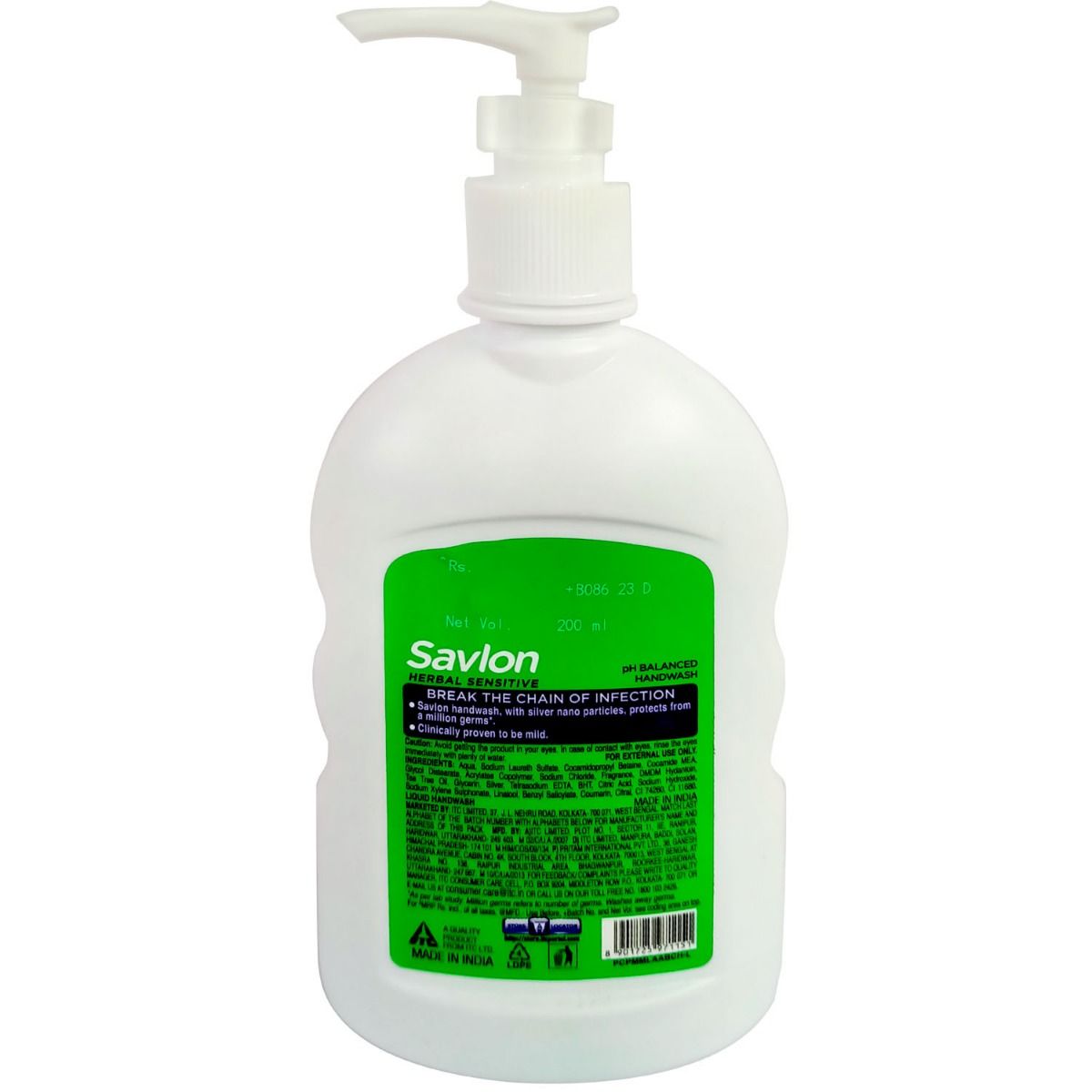Savlon Herbal Sensitive Germ Protection Handwash, 200 ml Price, Uses ...