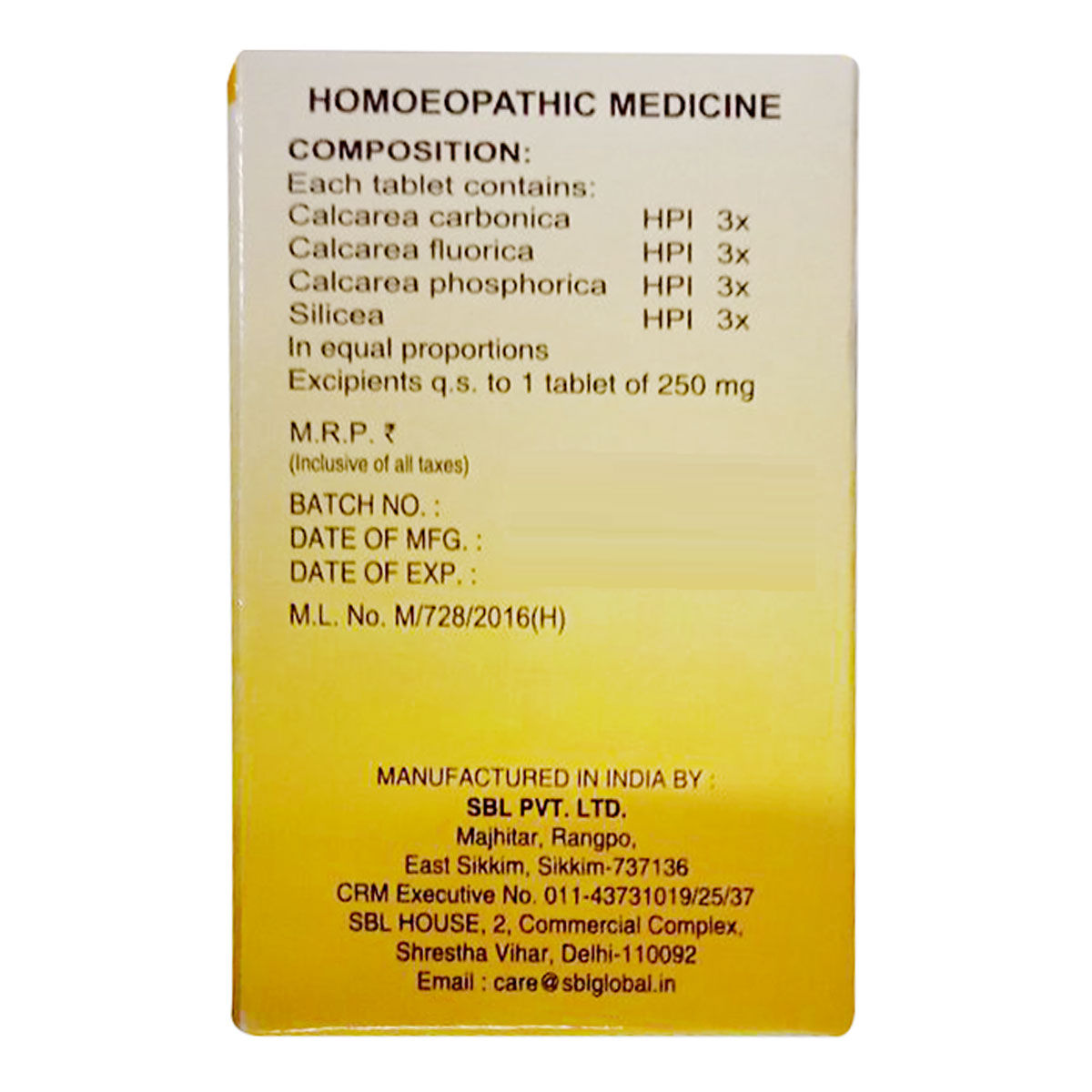 Buy SBL Homeocal Tablets, 25 gm | 19 Minutes Delivery | Apollo Pharmacy