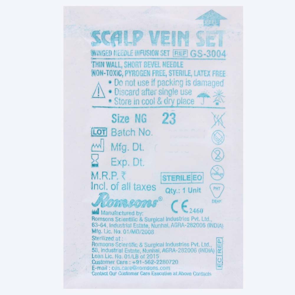 Scalp Vein Set 23g Rom Price, Uses, Side Effects, Composition - Apollo ...