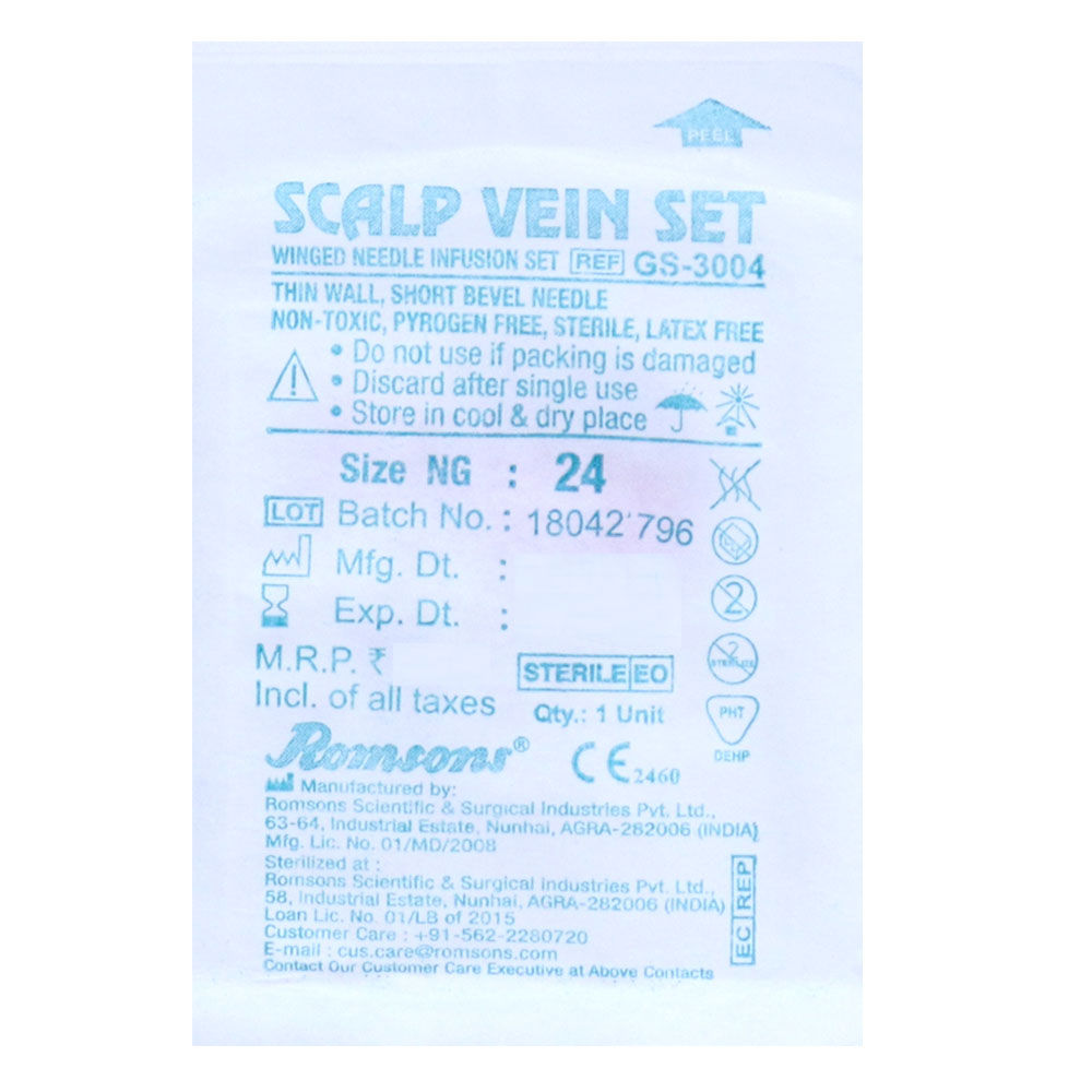 Romson Scalp Vein Set 24g Price, Uses, Side Effects, Composition ...