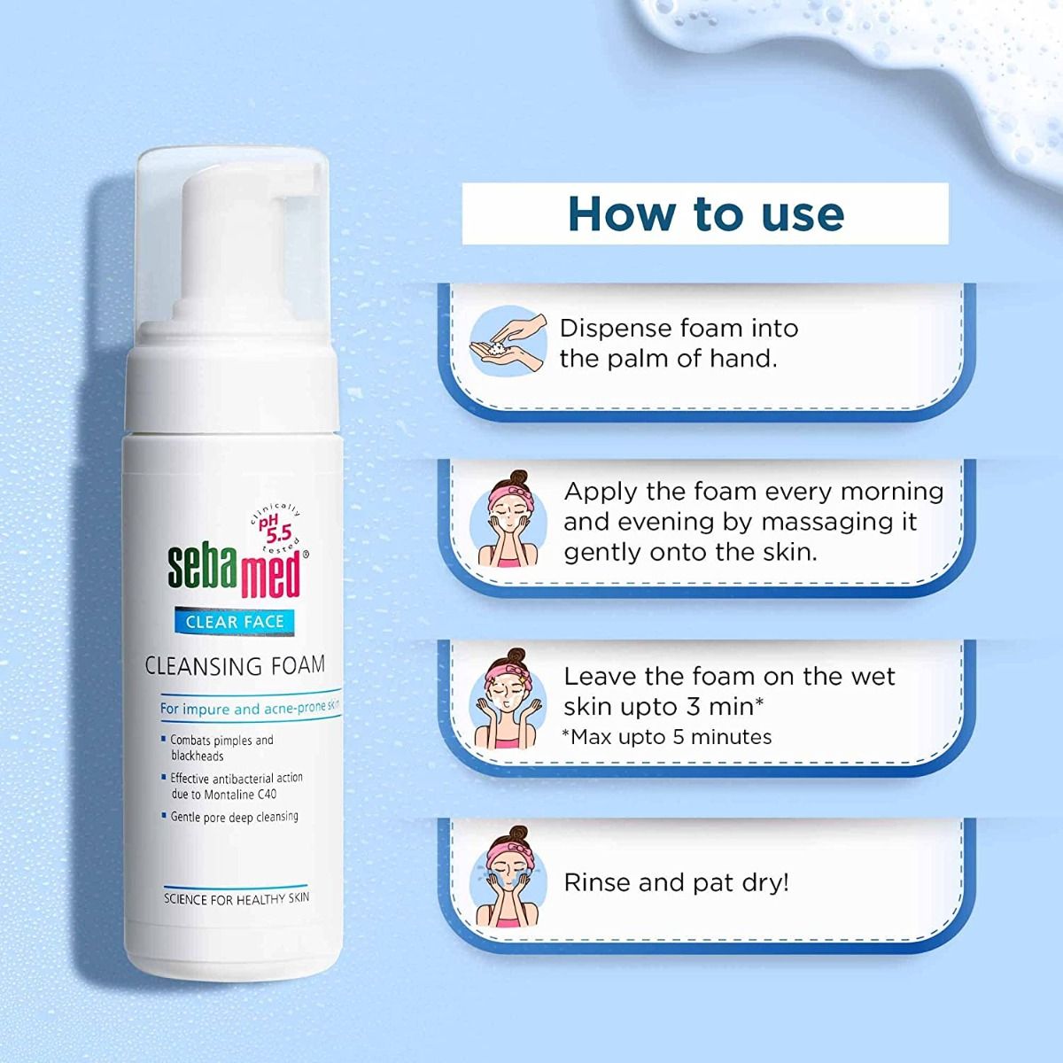 Sebamed Clear Face Cleansing Foam, 50 ml Price, Uses, Side Effects ...