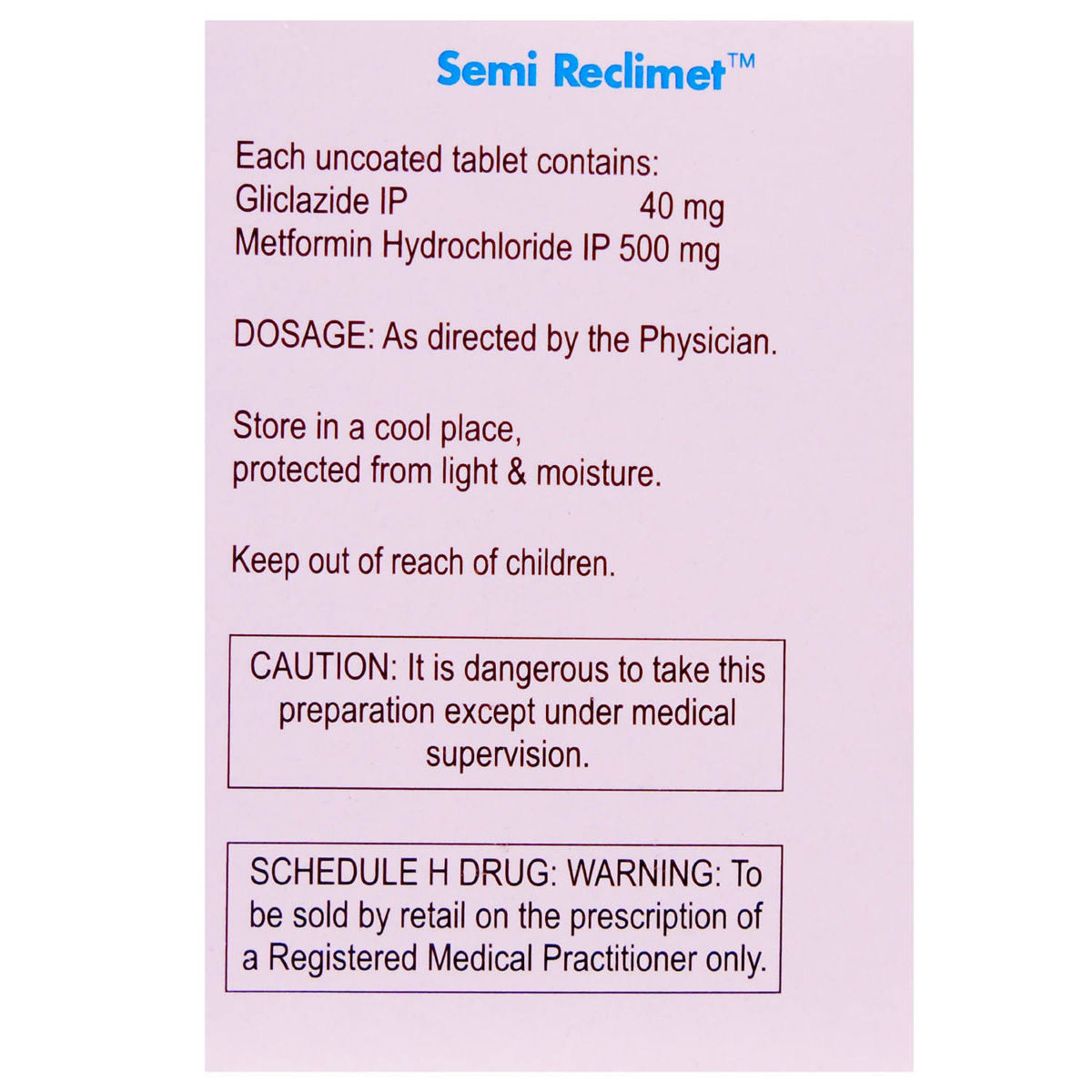 Semi Reclimet Tablet 10's Price, Uses, Side Effects, Composition ...