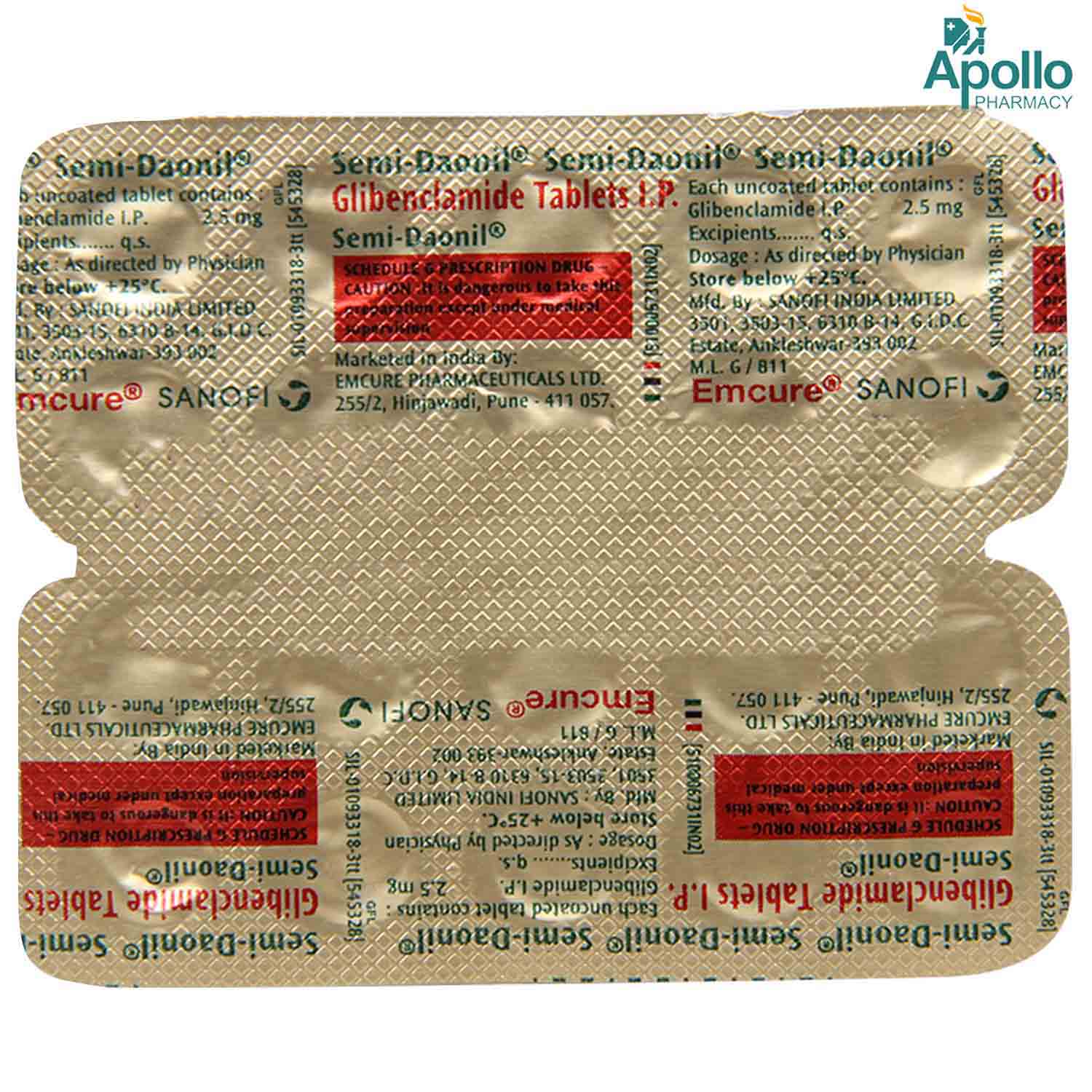 SEMI DAONIL 2.5MG TABLET Price, Uses, Side Effects, Composition ...