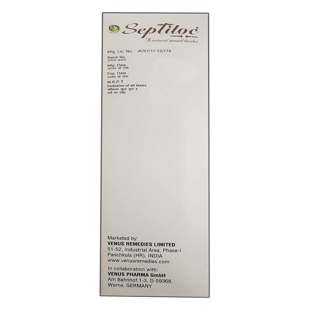 Venus Septiloc Solution, 100 ml Price, Uses, Side Effects, Composition ...