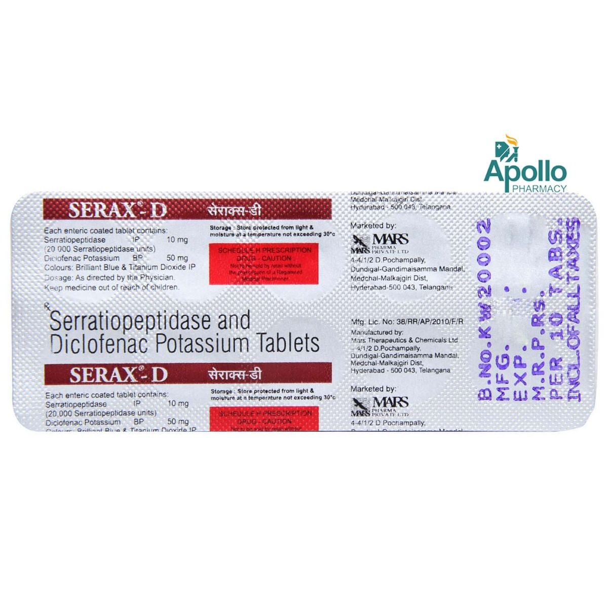 Serax-D Tablet 10's Price, Uses, Side Effects, Composition - Apollo ...