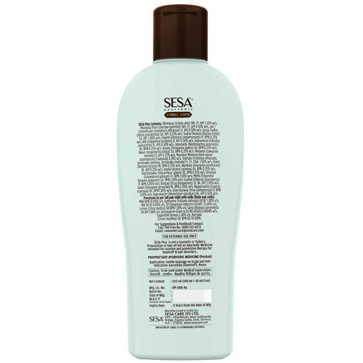 Sesa Plus Ayurvedic Strong Roots Herbal Hair Oil, 110 ml Price, Uses ...