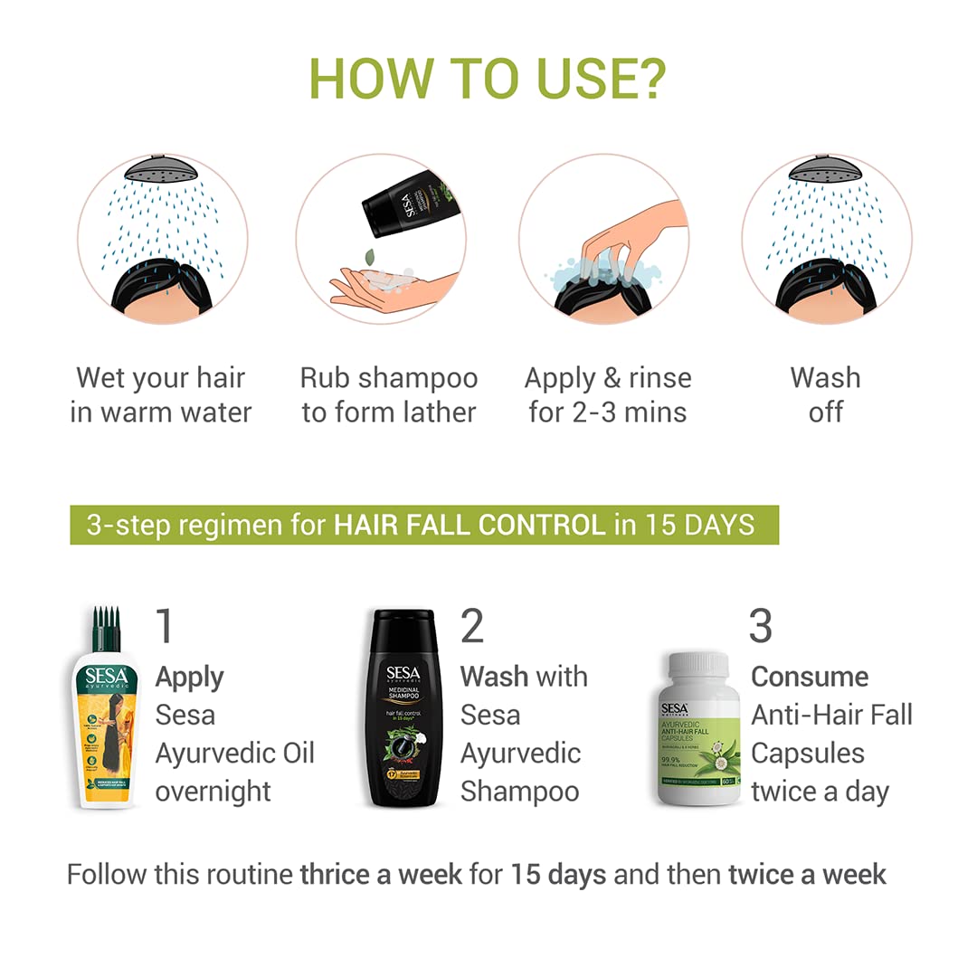 Sesa Ayurvedic Medicinal Hair Fall Control Shampoo, 200 ml Price, Uses ...