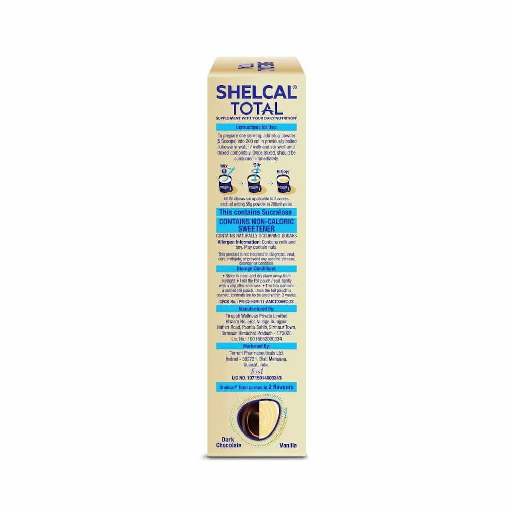 Buy Shelcal Total Adults Vanilla Flavour Daily Nutrition Powder, 400 gm ...