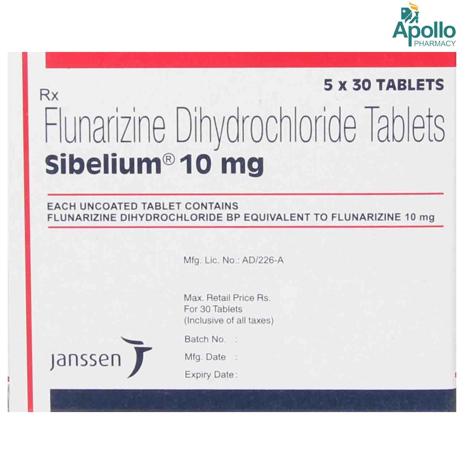 Sibelium 10 mg Tablet 30's Price, Uses, Side Effects, Composition ...