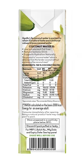 Apollo Pharmacy Coconut Water, 200 ml | Uses, Benefits, Price | Apollo ...